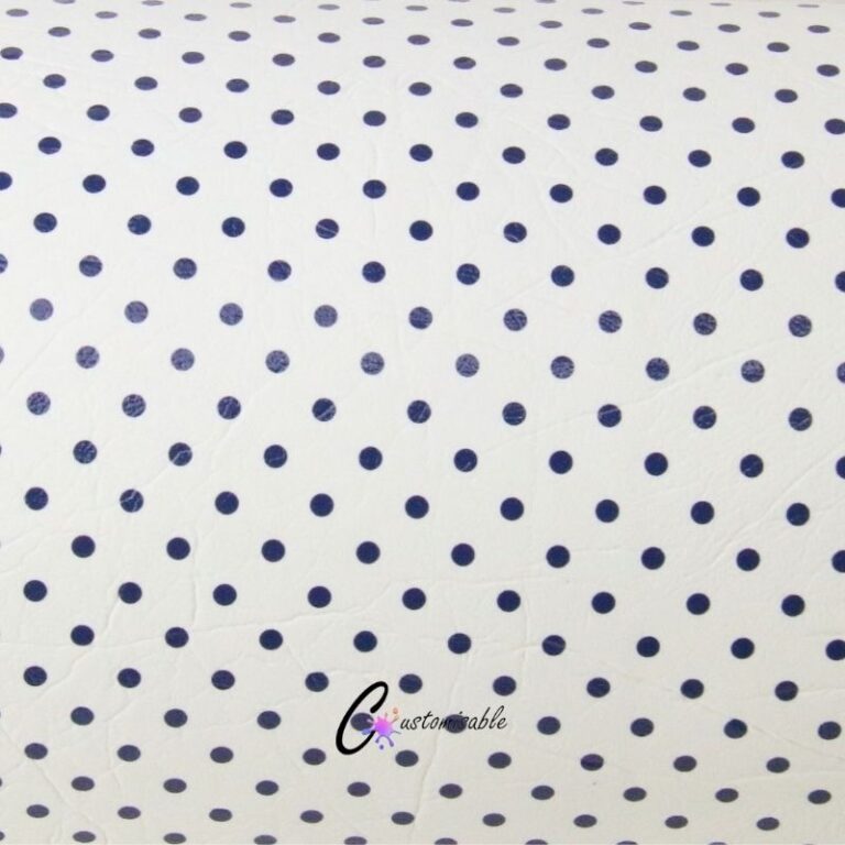 No 1 Beautiful Navy Polka Dots Faux Leather | Customisable